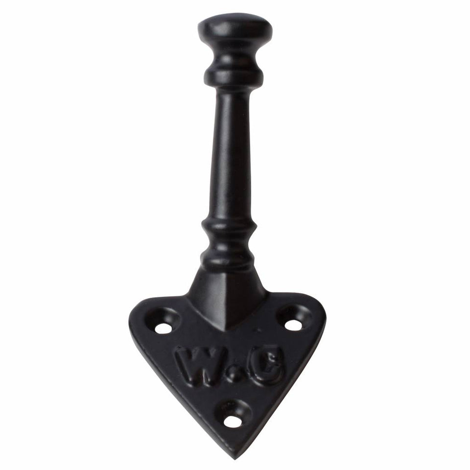 Cast-Iron ‘WC’ Toilet Hook – Black or Plain – Smeedijzeren Beslag